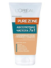 Скраб за лице - Pure Zone, Дълбоко почистване 7 в 1, 150 ml L - Oreal ...