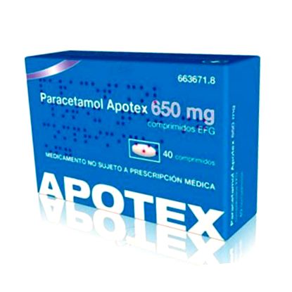 Fájdalomkezelés PARACETAMOL APOTEX 650 mg TABLETTA, 40 tabletta