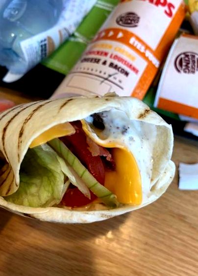 King Wrap Burger King преглед - Тест за пилешки цезар, Луизиана и ...