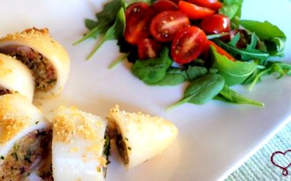 Plnené kalamáre pečené v rúre