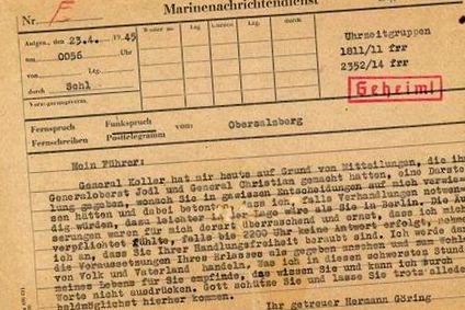A titkos távirat, amely siettette Hitler történelmi eseményének végét